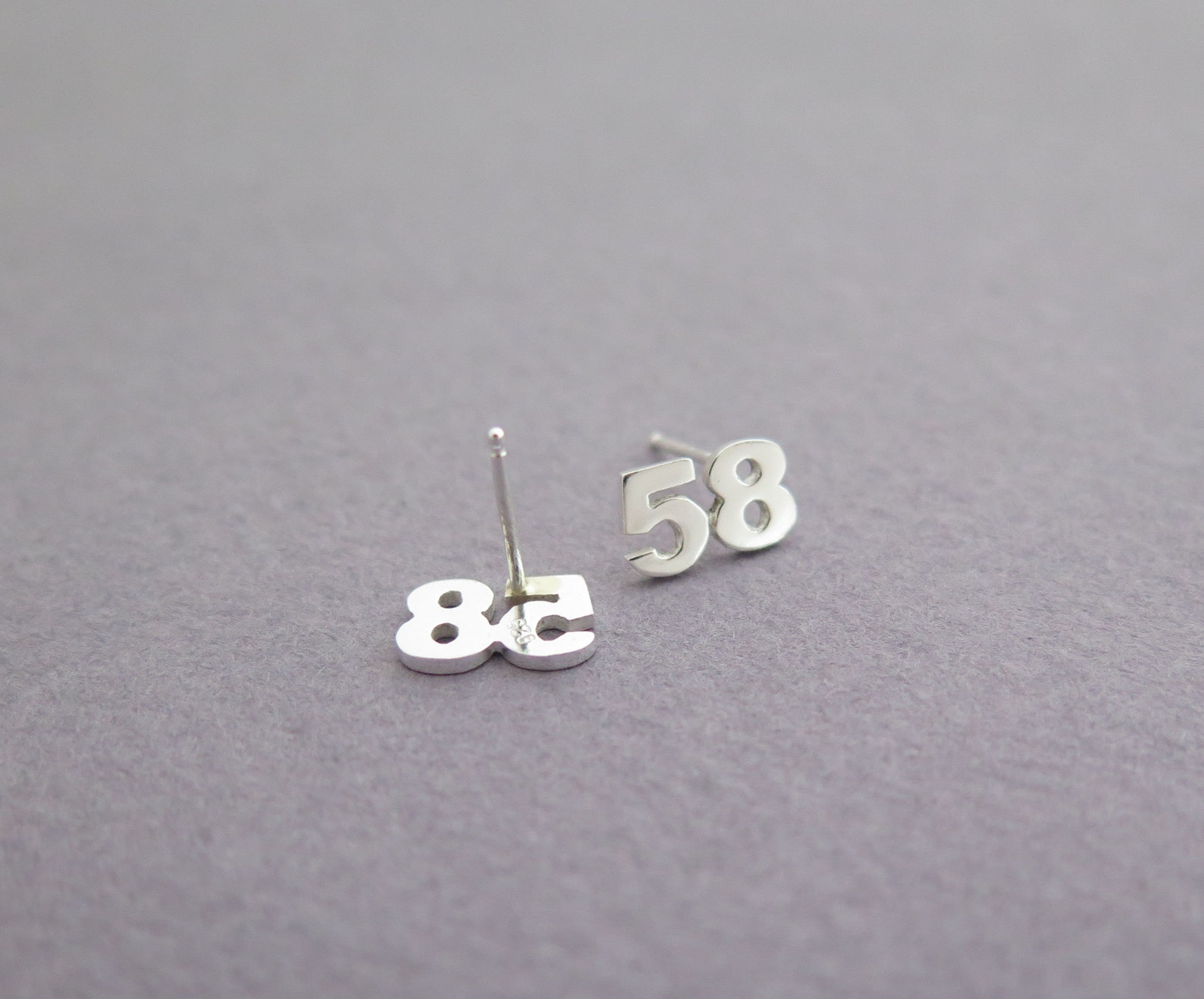 Personalized Earrings Numbers Jewelry Silver Stud Earrings - Etsy Israel