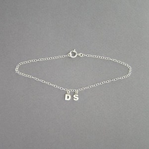 Sterling Silver Initials Bracelet - Letters Bracelet - Personalized ...