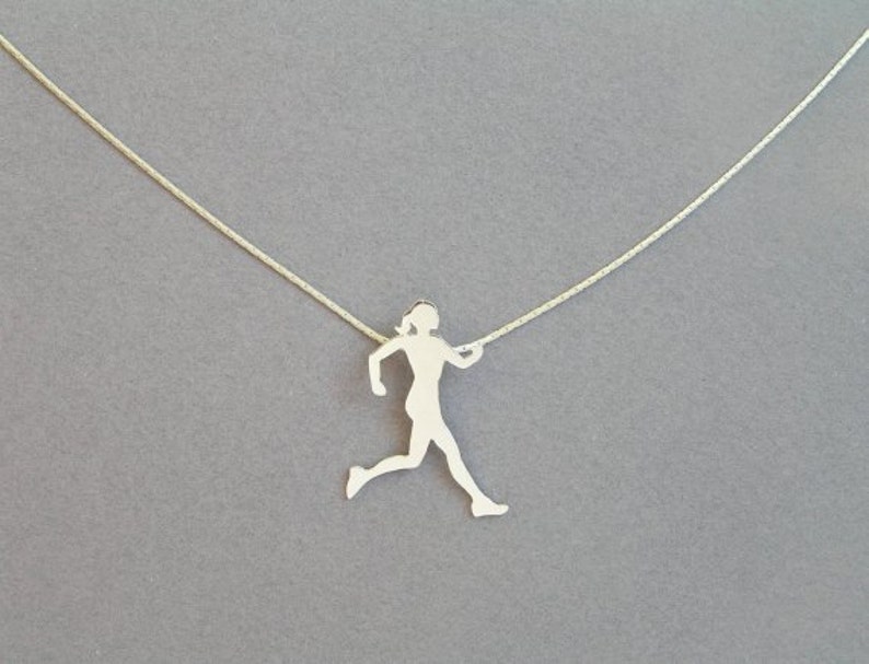 Runner Necklace Running Woman Pendant Sterling Silver - Etsy UK