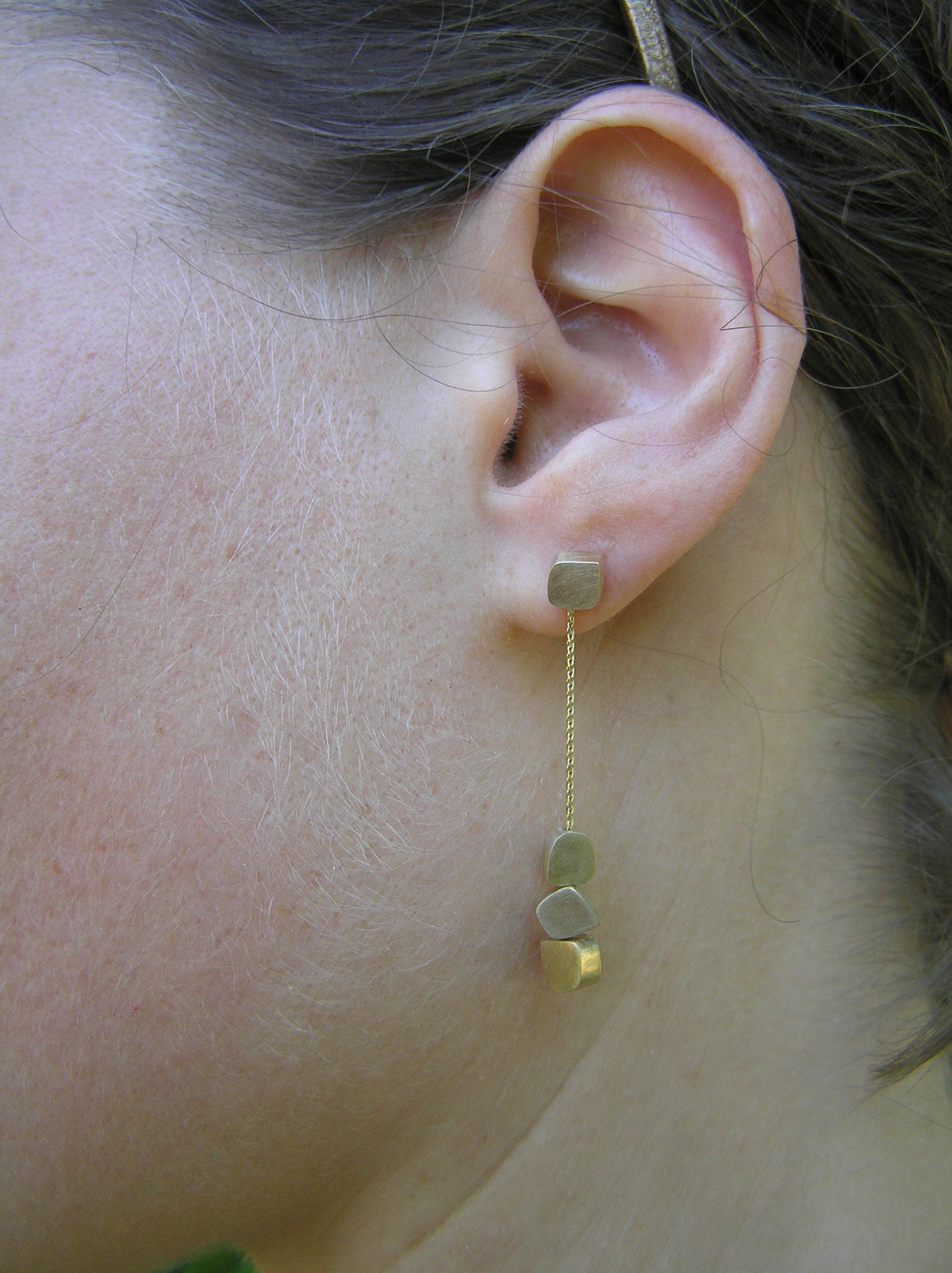 Solid 14k Gold Dangle Earrings Long Earrings Freeform - Etsy