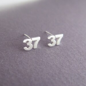 Number Earrings, Personalized Earrings, Silver Stud Earrings, Numbers ...