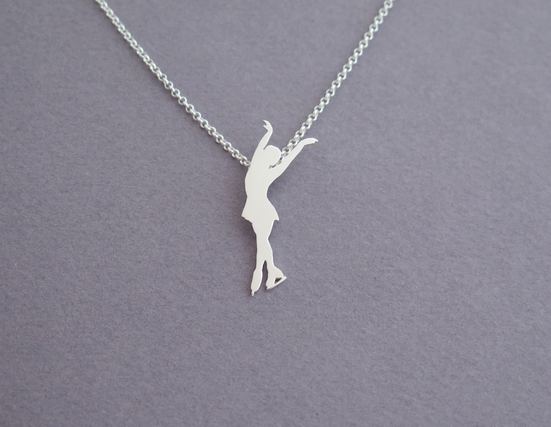 Figure Skater Necklace, Silver Pendant Necklace for Women, Skating ...