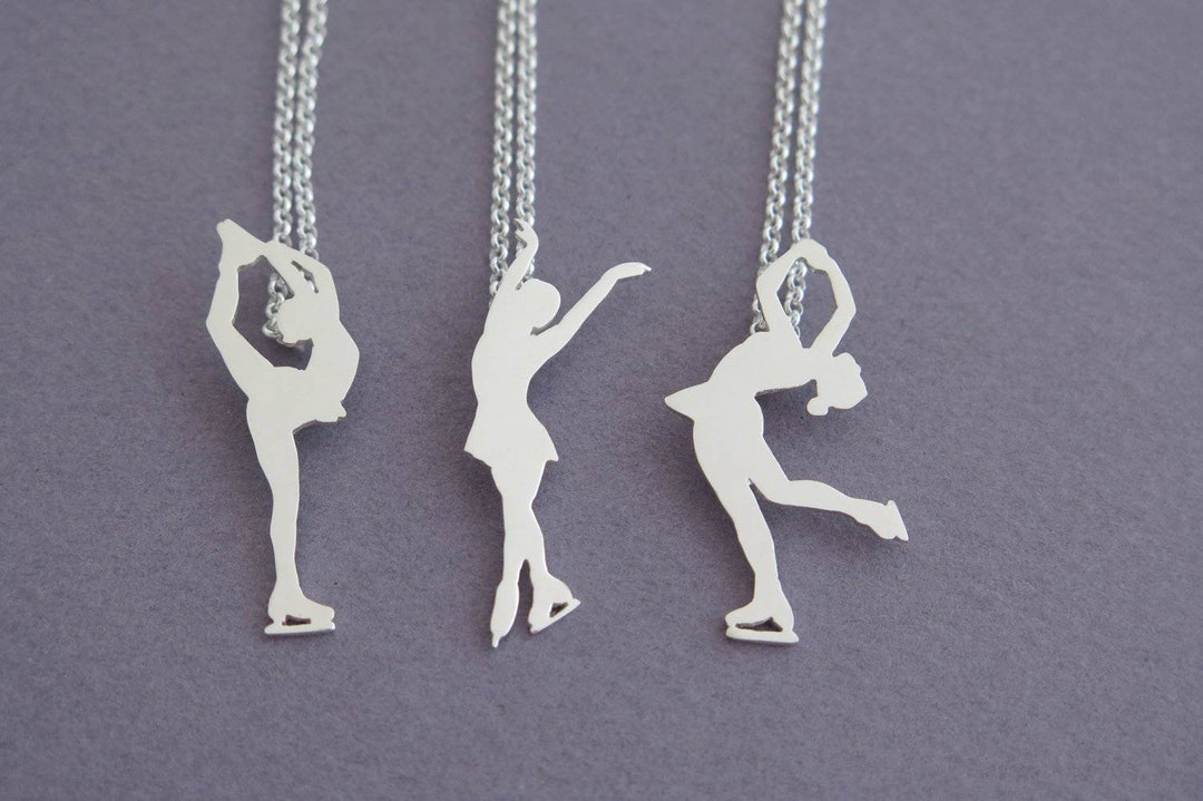 Figure Skater Necklace, Silver Pendant Necklace for Women, Skating ...
