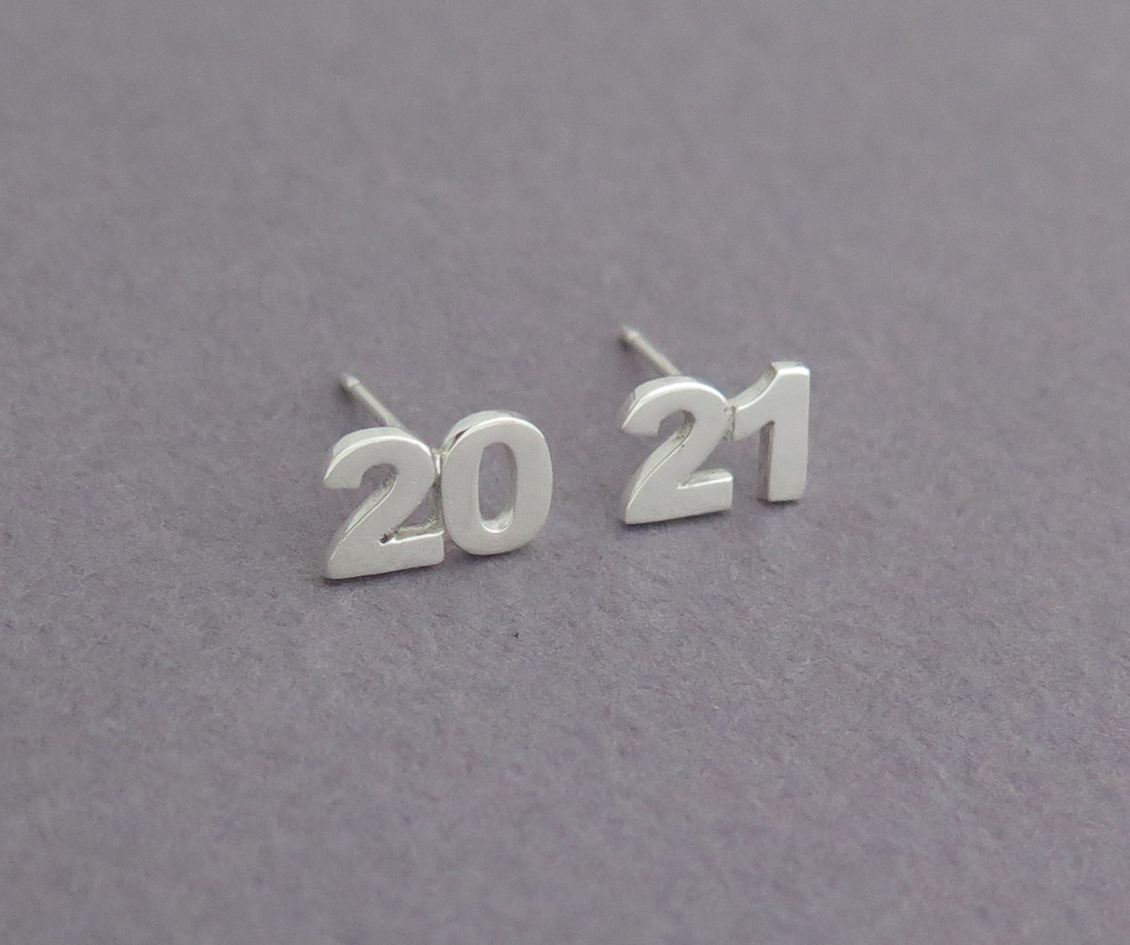 Custom Numbers Earrings - Number Stud Earrings - Two Digits Sterling ...