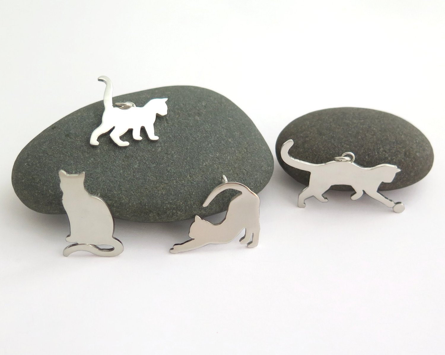 Cat Necklace, Cat Jewelry, Silver Necklace for Women, Cat Pendant ...