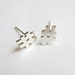 Silver Hashtag Stud Earrings - Twitter Earrings - Hash Symbol Studs ...