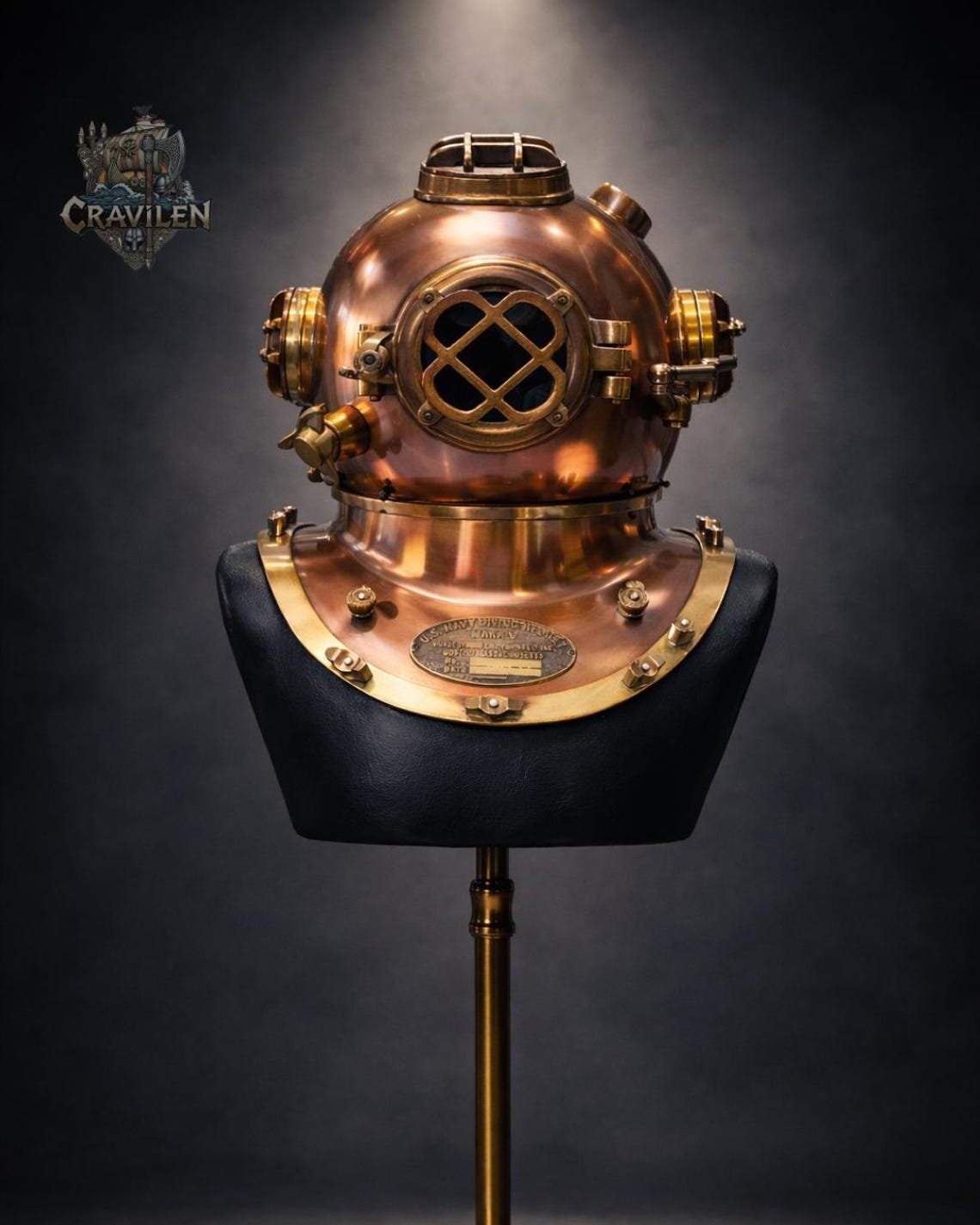 Antique Brass Diving Helmet Replica | Steampunk Decor Display - Etsy
