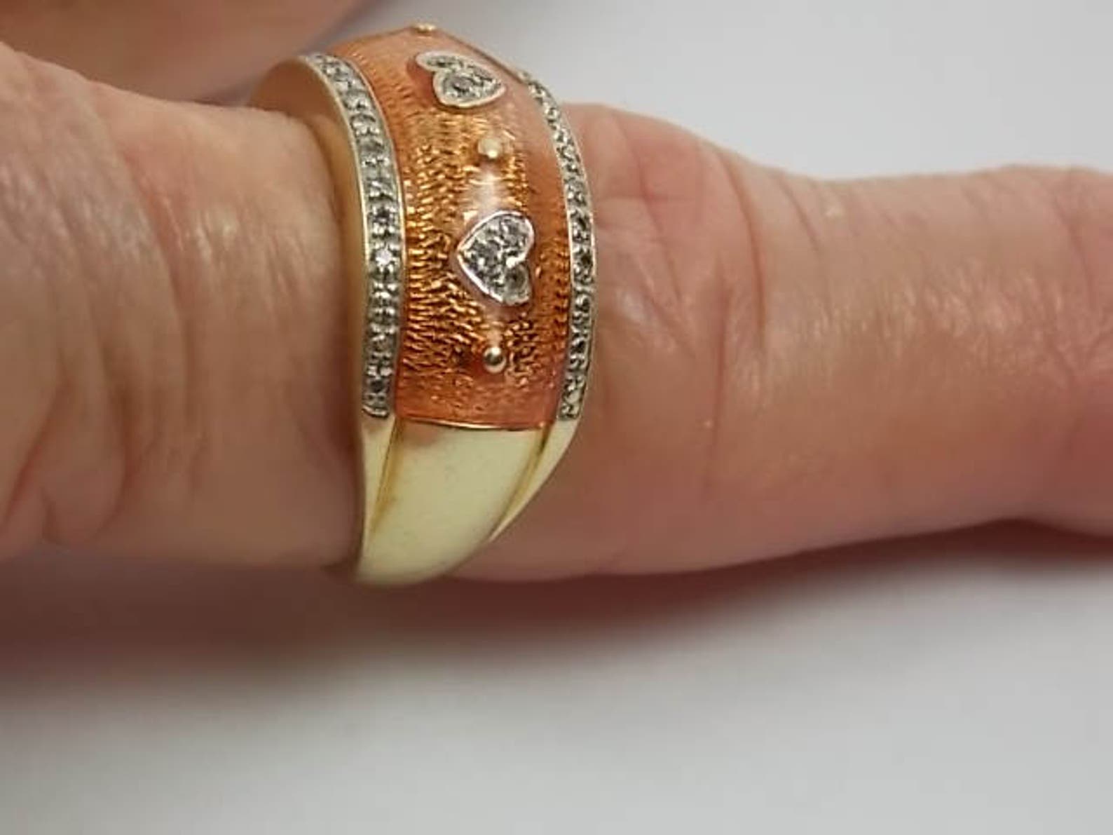 Enamel and Diamond Cigar Band Ring /33ctw 10.2mm Wide Yellow - Etsy