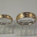 Double Wedding Ring Set Sterling Silver Yellow Gold 14K 7mm - Etsy