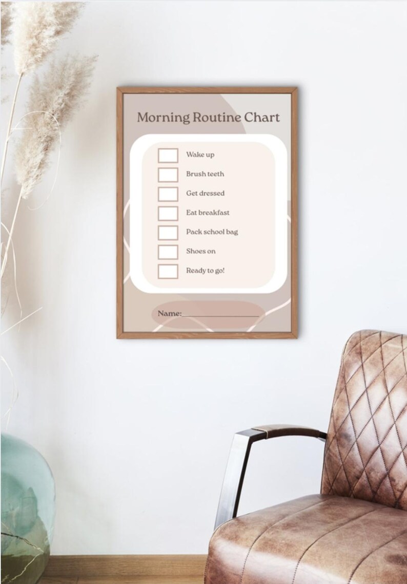 Morning Routine Chart for Kids | Neutral Printable | Kids Visual ...