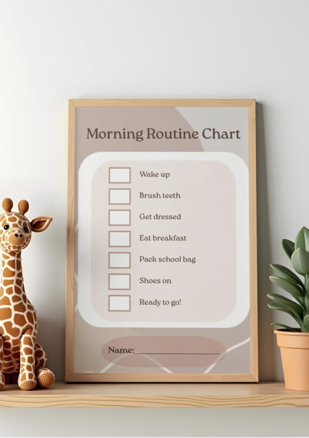 Morning Routine Chart for Kids | Neutral Printable | Kids Visual ...