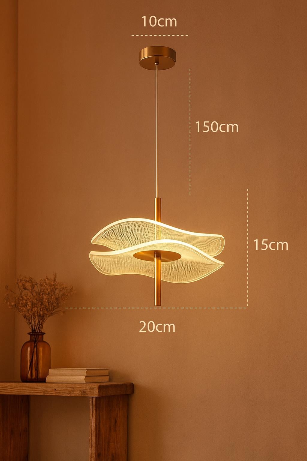 Modern LED Pendant Light – Wavy Glass Hanging Lamp. - Etsy