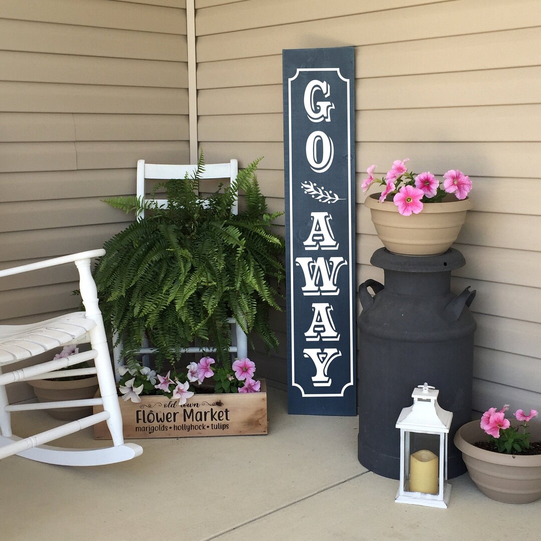 Go Away Unwelcome Porch Leaner Sign | Unwelcome Sign | Front Porch ...