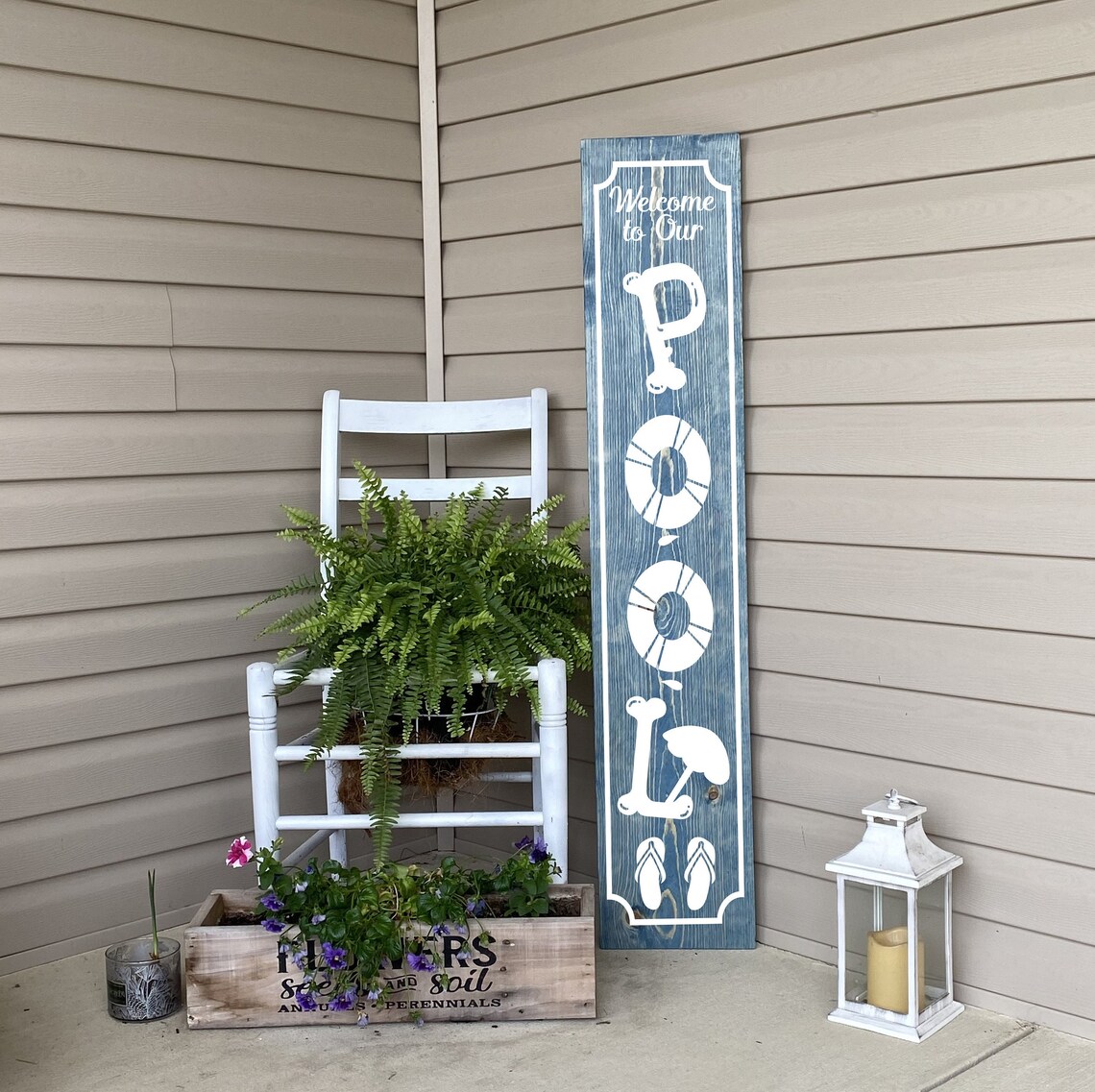 Welcome to Our Pool Sign Pool Decor Backyard Sign Deck - Etsy