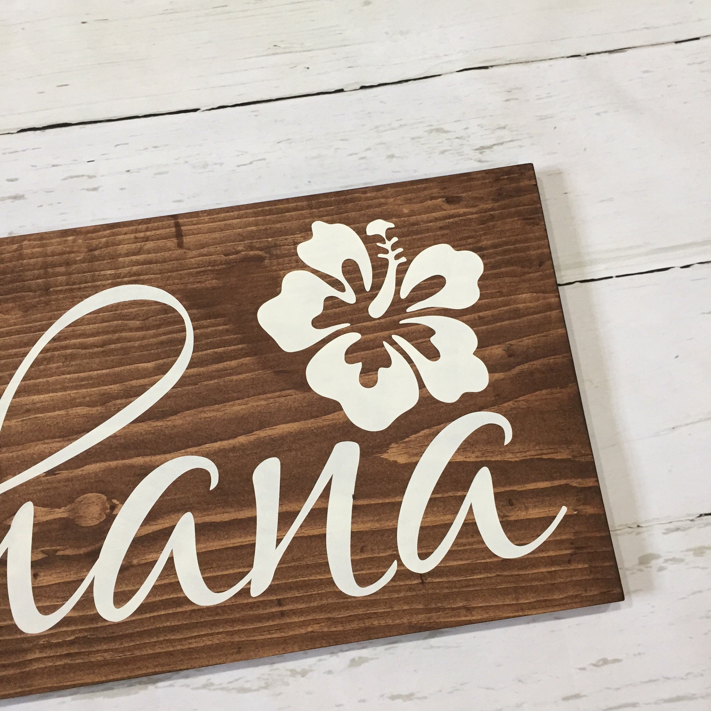 Ohana Wood Sign | Rustic Hawaiian Decor With Hibiscus - Etsy