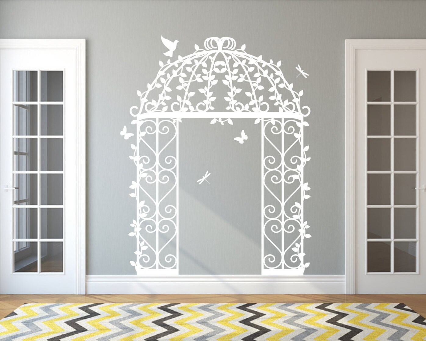 Gazebo Decal Garden Gazebo Vinyl Wall Decal Birds Decals | Etsy