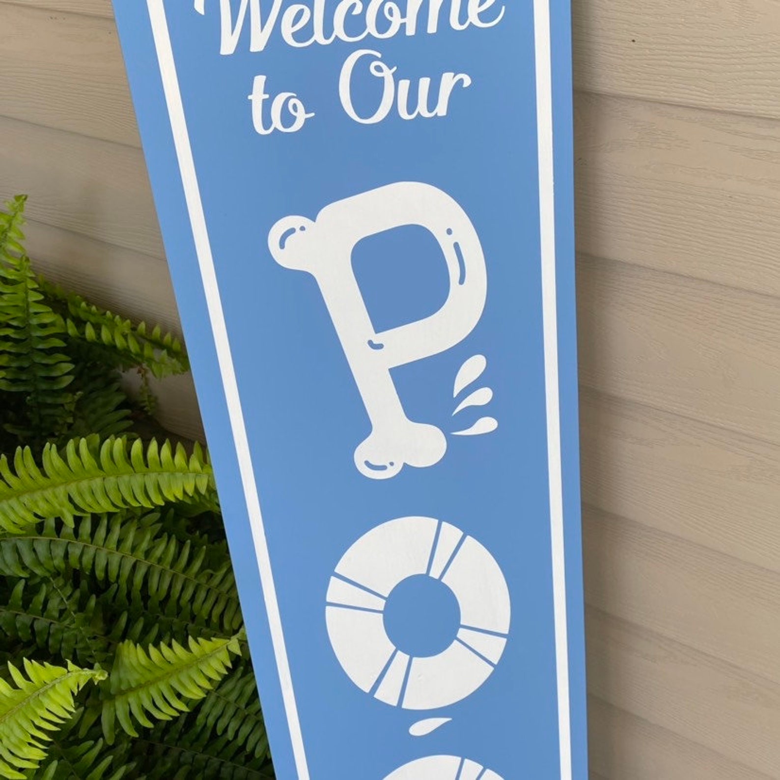 Welcome to Our Pool Sign Pool Decor Backyard Sign Deck - Etsy