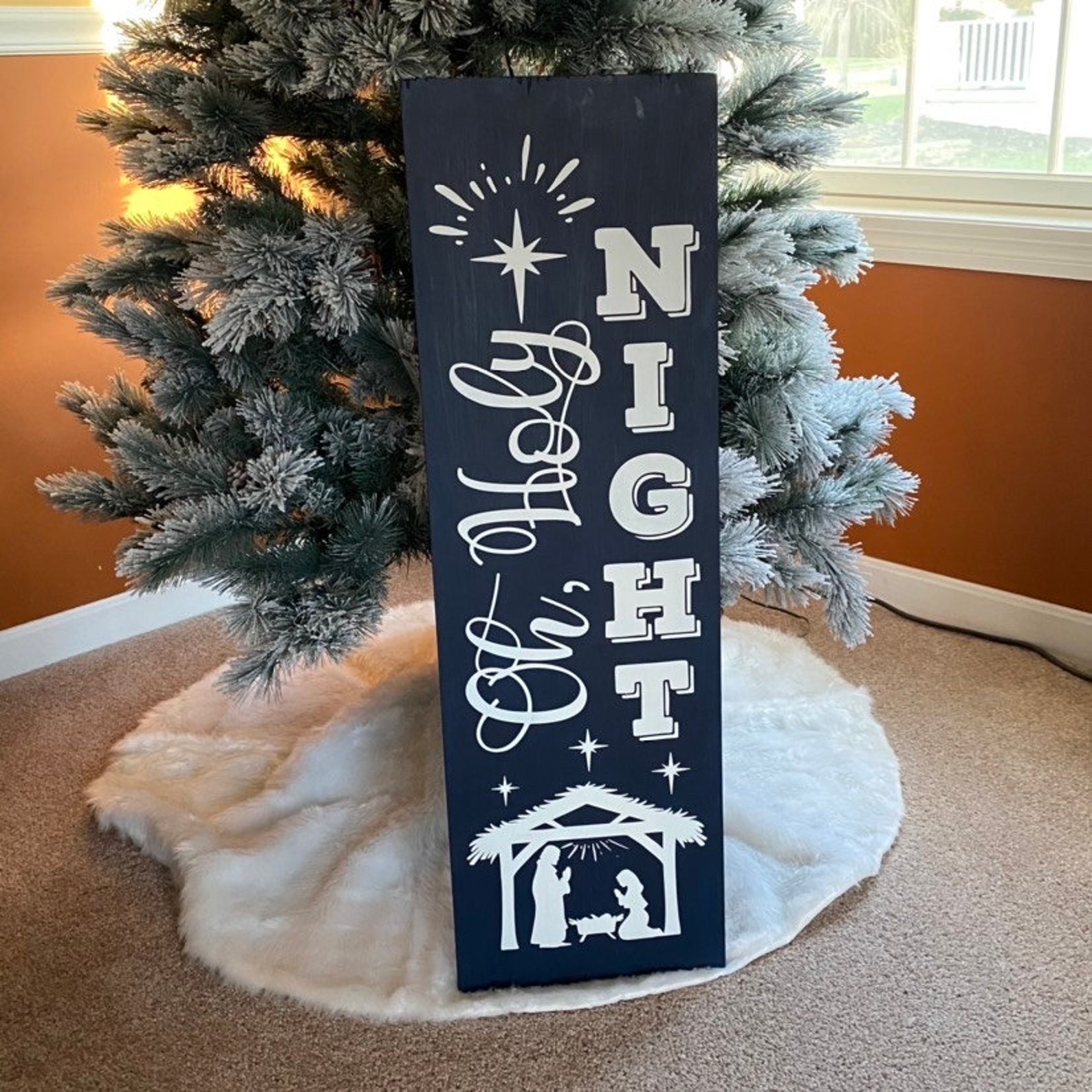 Porch Sign Christmas Sign Oh Holy Night Sign Welcome Sign - Etsy