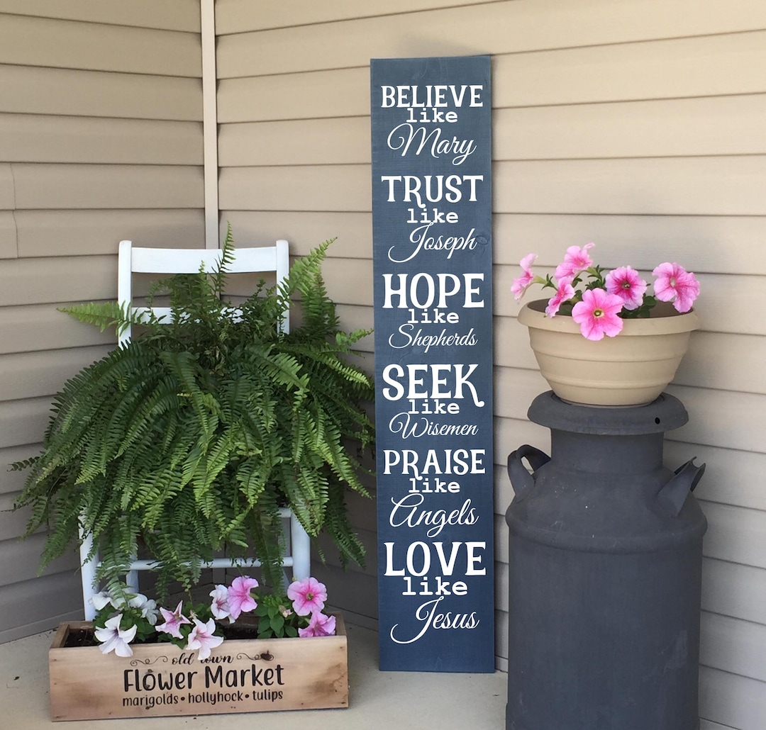 Love Like Jesus Christmas Porch Sign, Christmas Porch Decor, Believe ...