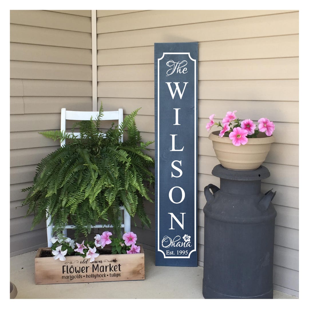 Personalized Ohana Name Porch Sign, Name Sign, Front Porch Decor ...