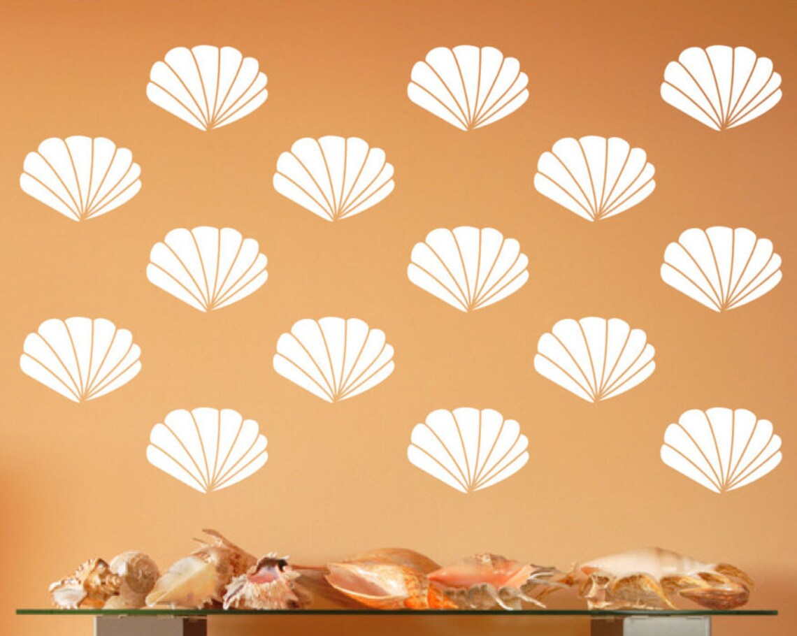 Scallop Seashells Vinyl Wall Decals Scallop Shells - Etsy