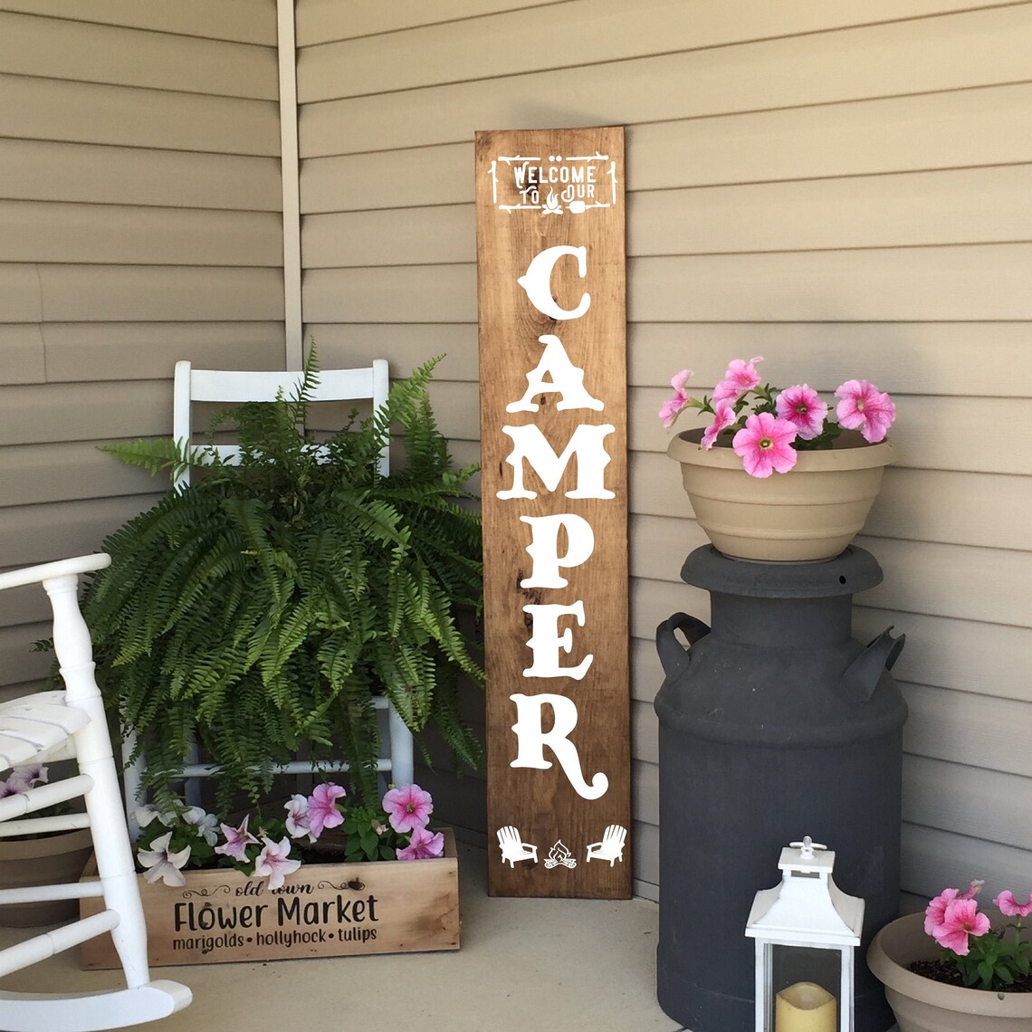 Camper Welcome Sign Welcome to Our Camper Sign Leaning - Etsy