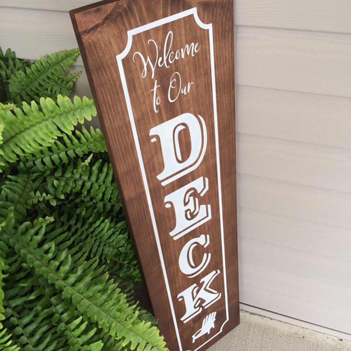 Welcome to Our Deck Leaner Sign | Summer Porch Decor 22796 - Etsy