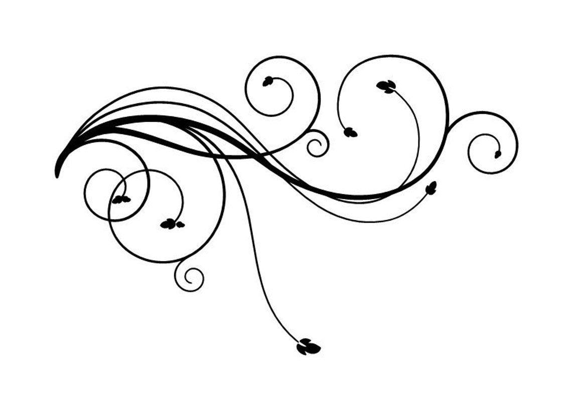 Vine Wall Decal Vinyl Wall Decal Abstract Vine Swirl - Etsy