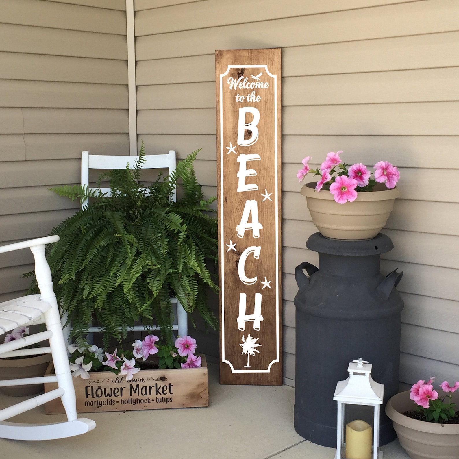 Welcome to the Beach Porch Leaner Sign, Coastal Decor - Etsy