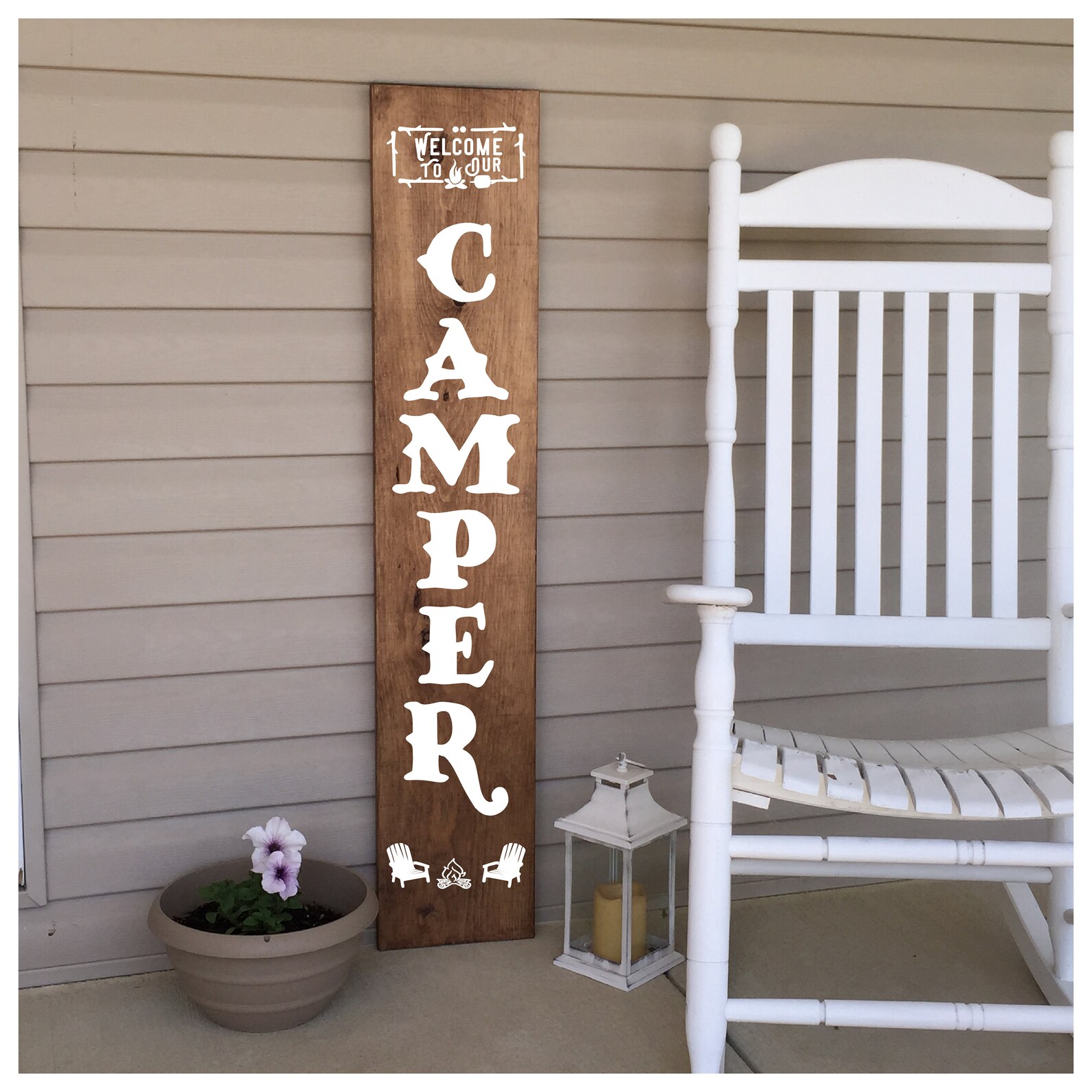 Camper Welcome Sign Welcome to Our Camper Sign Leaning - Etsy