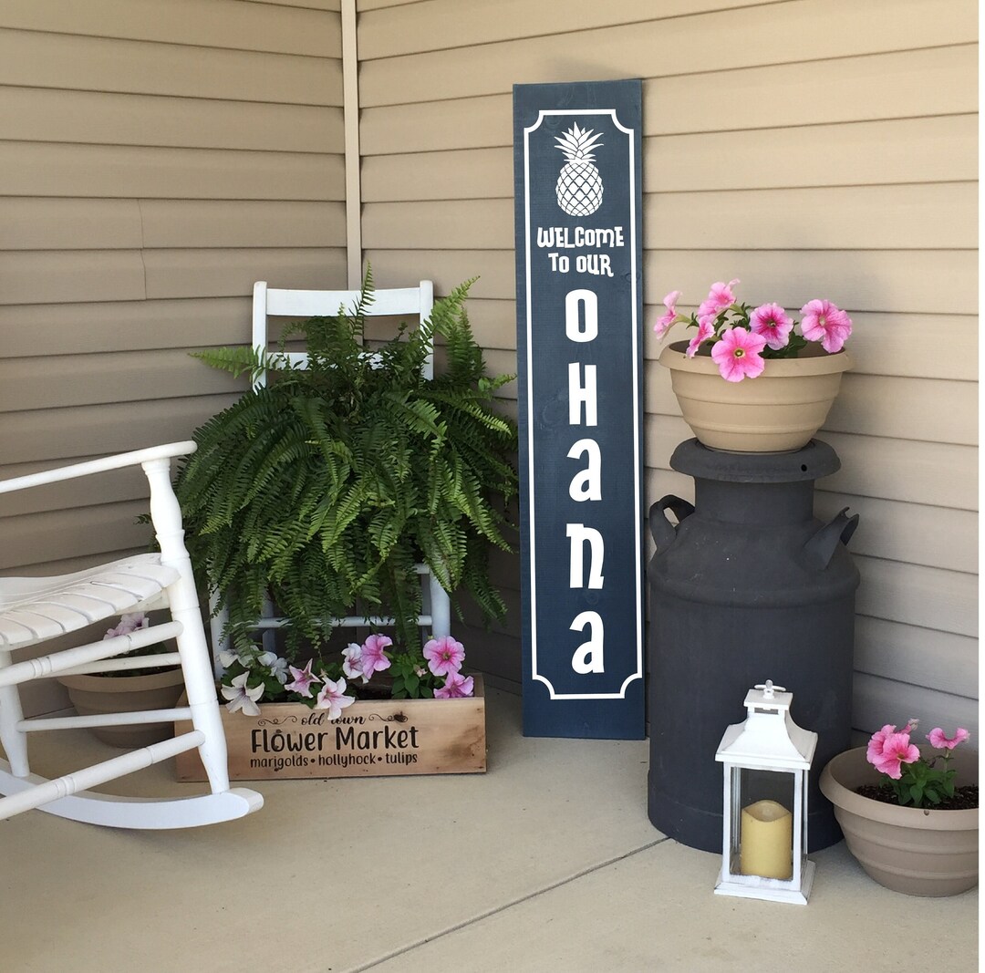Ohana Welcome Sign for Porch, Porch Leaner Sign, Gift for Her, Welcome ...