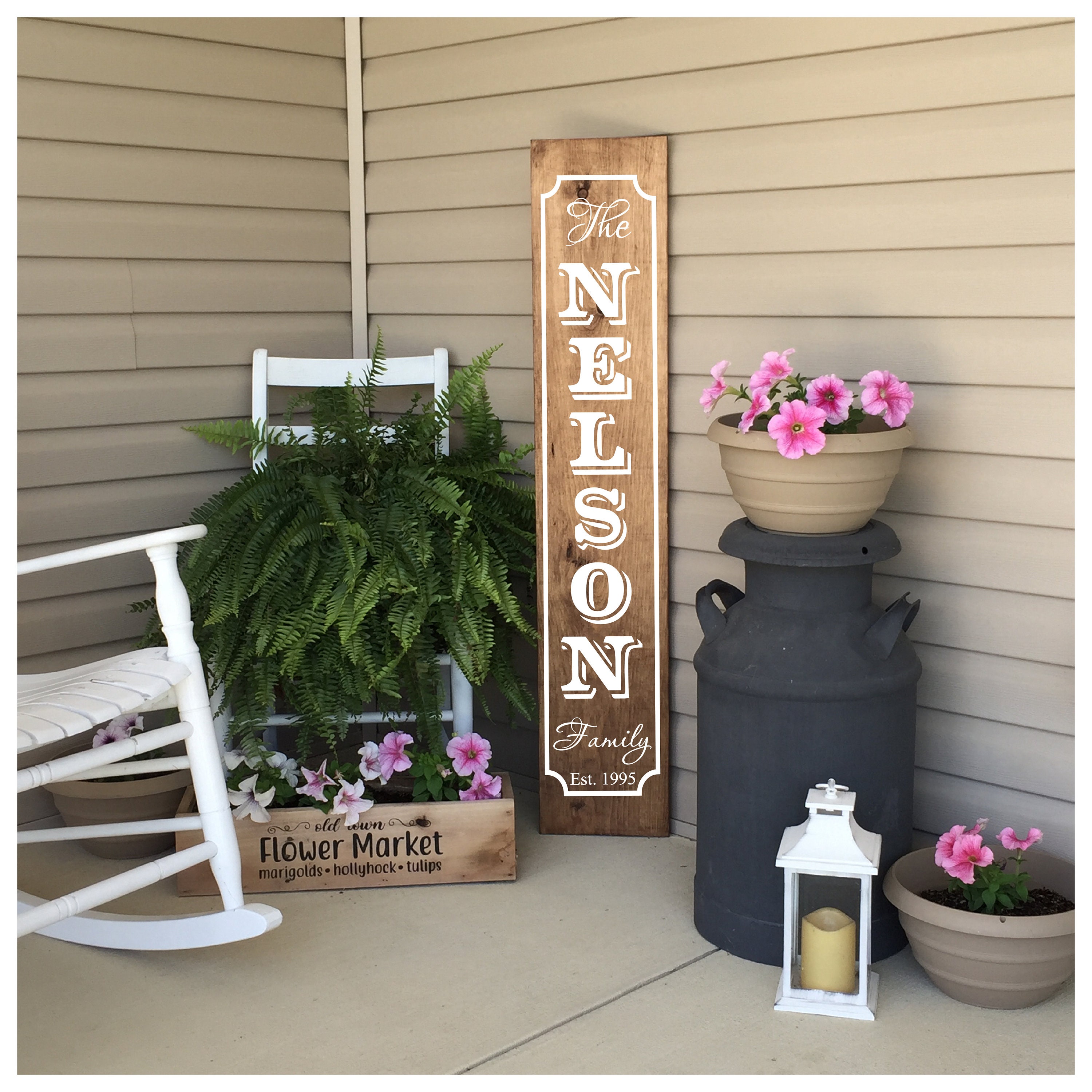 Name Porch Sign, Established Date, Family Name Sign, Welcome Sign ...