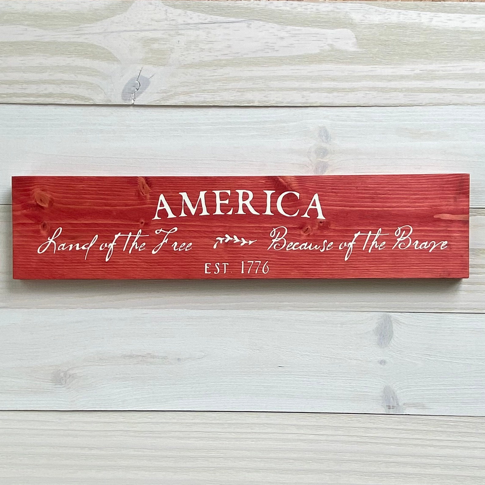 America Sign Wood Sign Land of the Free Because of the - Etsy