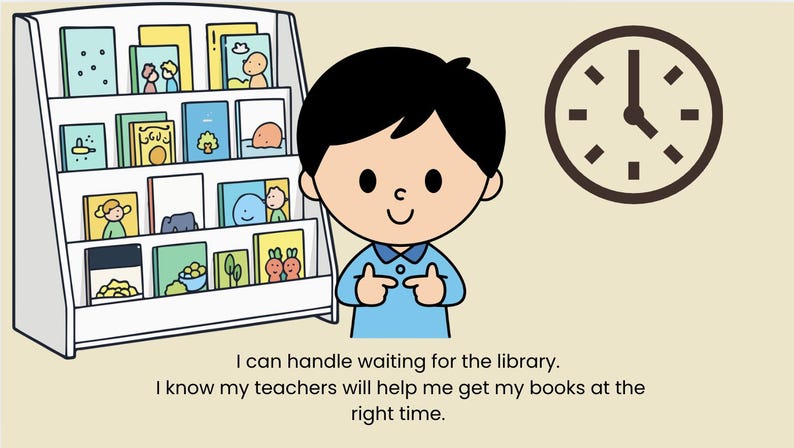 Library Time Vs Book Time Social Story - Etsy