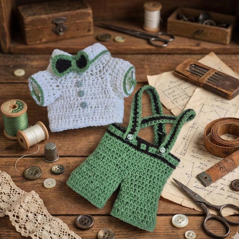 Mini Crochet Doll Wardrobe Pattern | Crochet Clothes for 6–7 Inch Toys ...