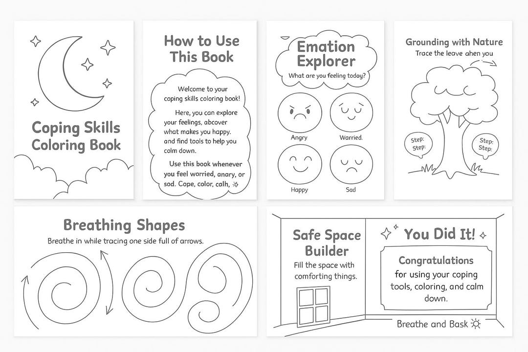 Calm Corner Printable – Mindful Breathing Coloring Page for Kids - Etsy