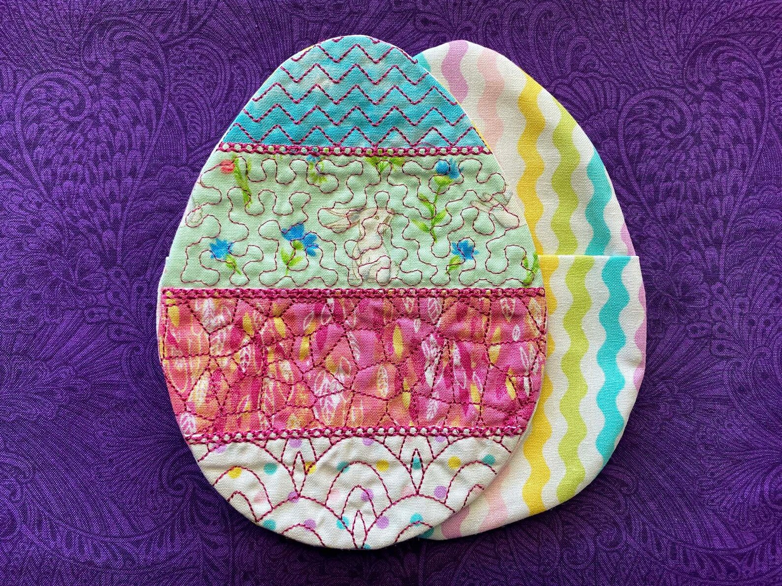 Easter Egg Coaster With Back Pocket, Multicolors 4.5 X 6.25 Inches - Etsy
