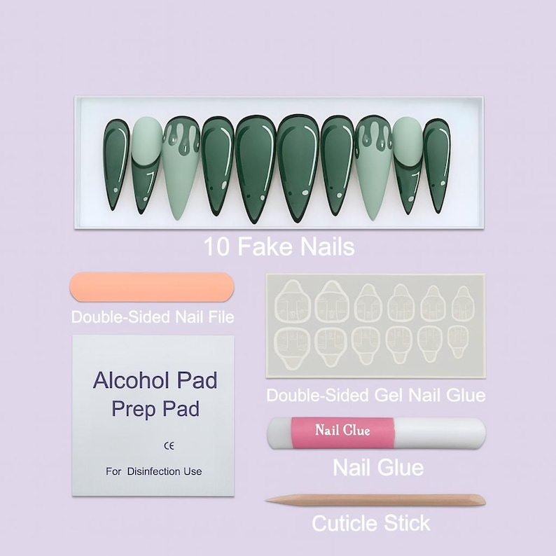 Christmas Snow Nails, Burgundy Cat Eye Long Almond Press on Nail - Etsy