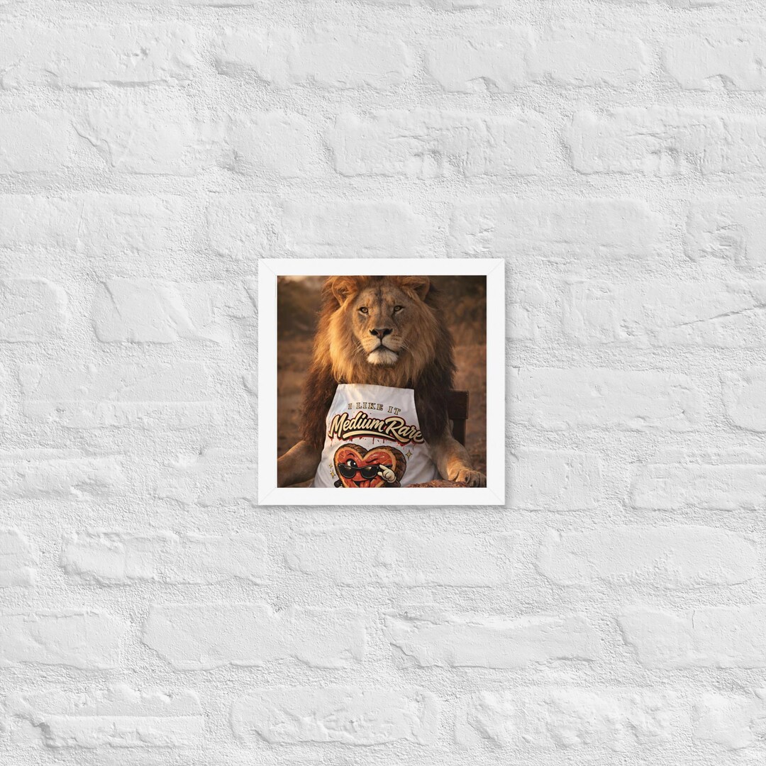 Lion BBQ Apron Carnivore Design - I Like It Medium Rare - Etsy