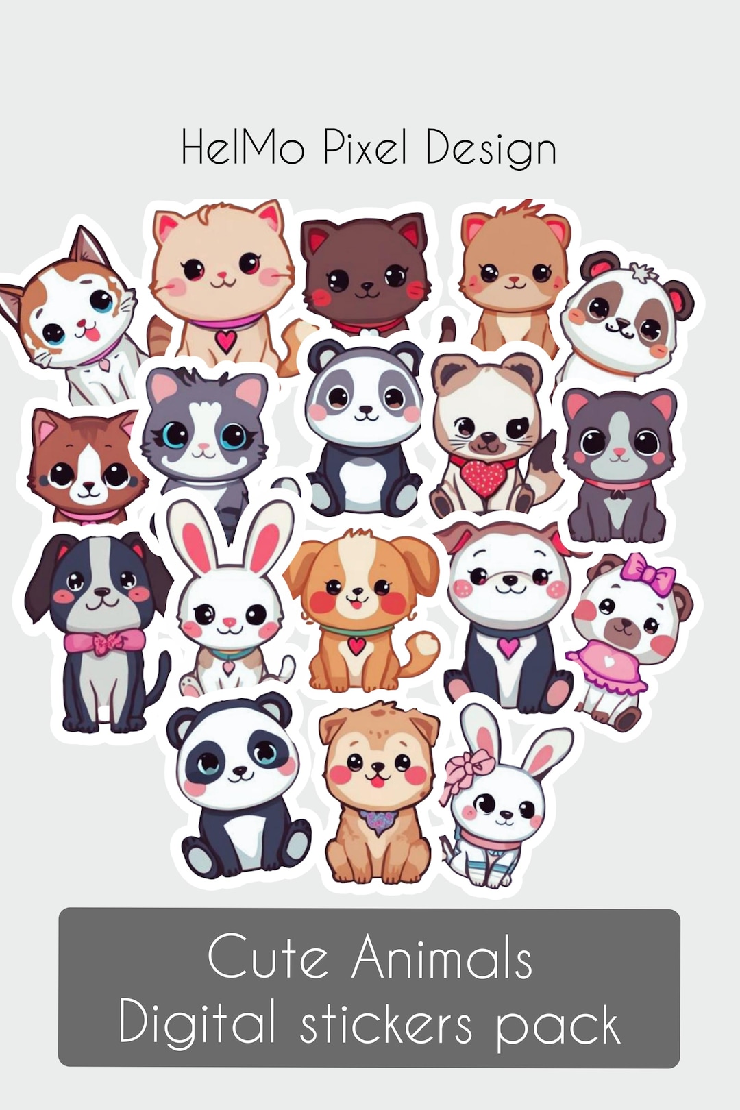 Cute Kawaii Animals Sticker Pack | Digital Stickers for Ipad, Goodnotes ...