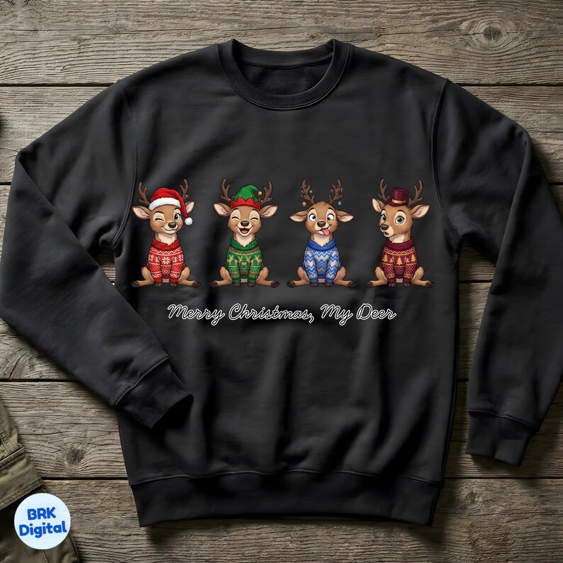 My Deer Reindeer PNG, Merry Christmas Saying, Santa Elf Antlers ...
