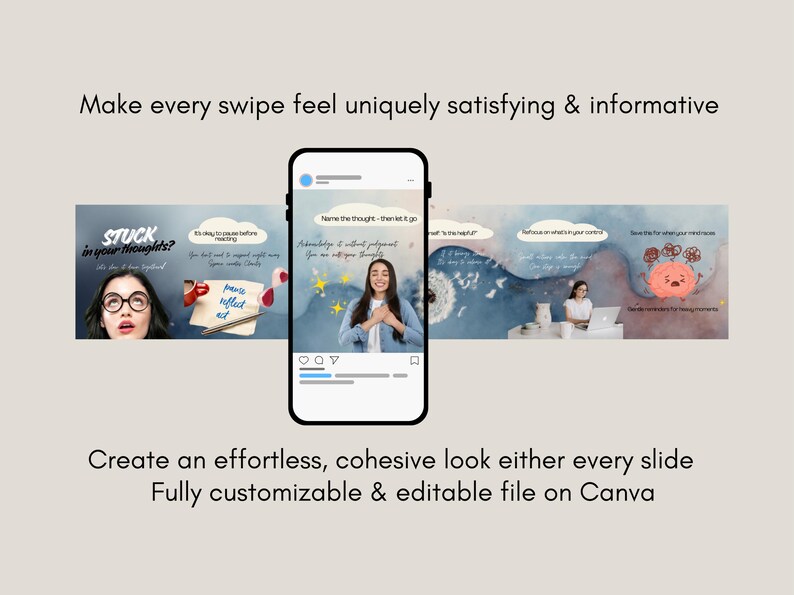 Editable Instagram Carousel Template - Personal Wellness Bundle for ...