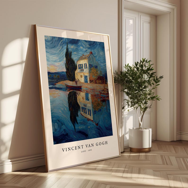 Vincent Van Gogh Lake 1890, Post Impressionist Painting, Museum Style ...