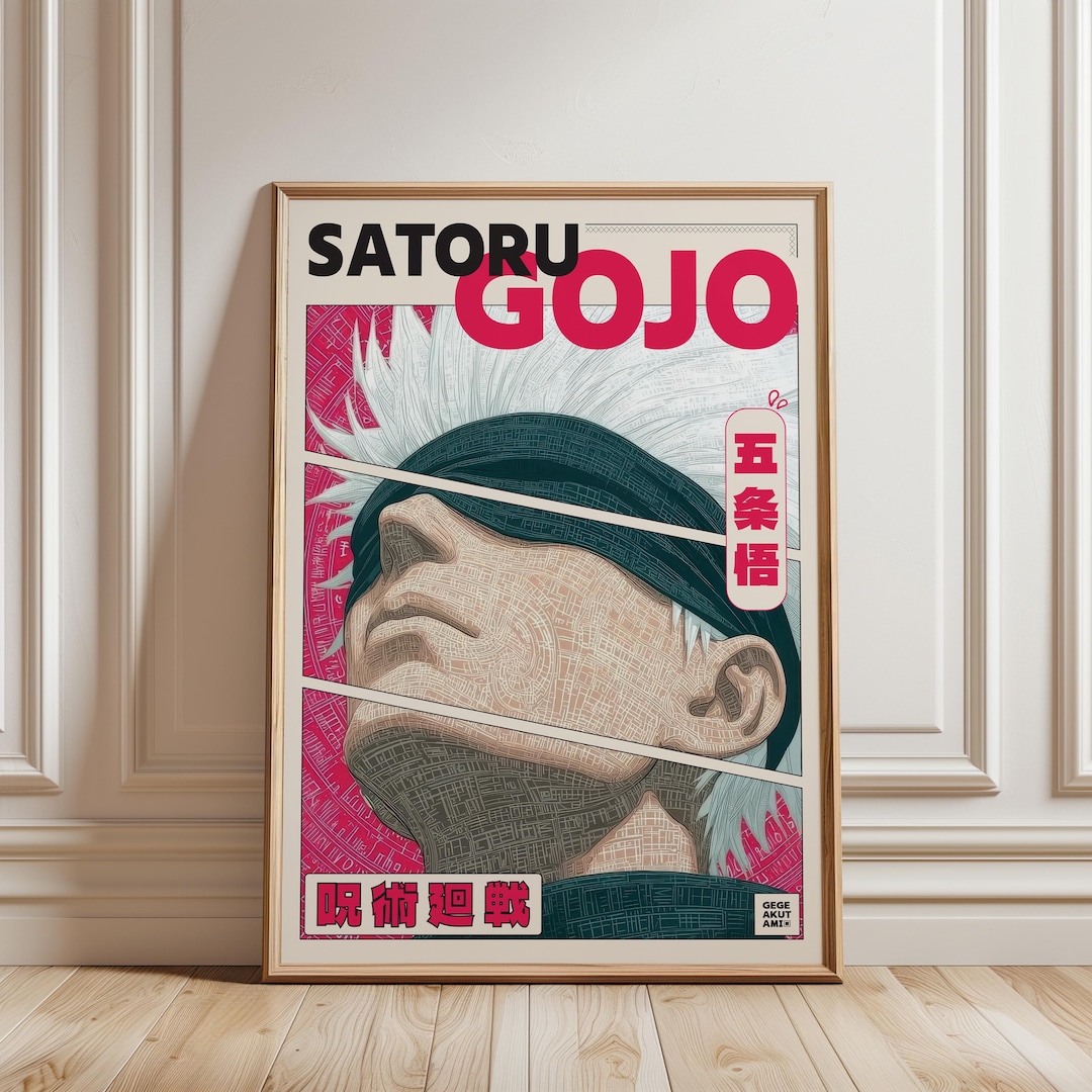 Satoru Gojo Anime Poster, Japanese Manga Wall Art, Graphic Character ...