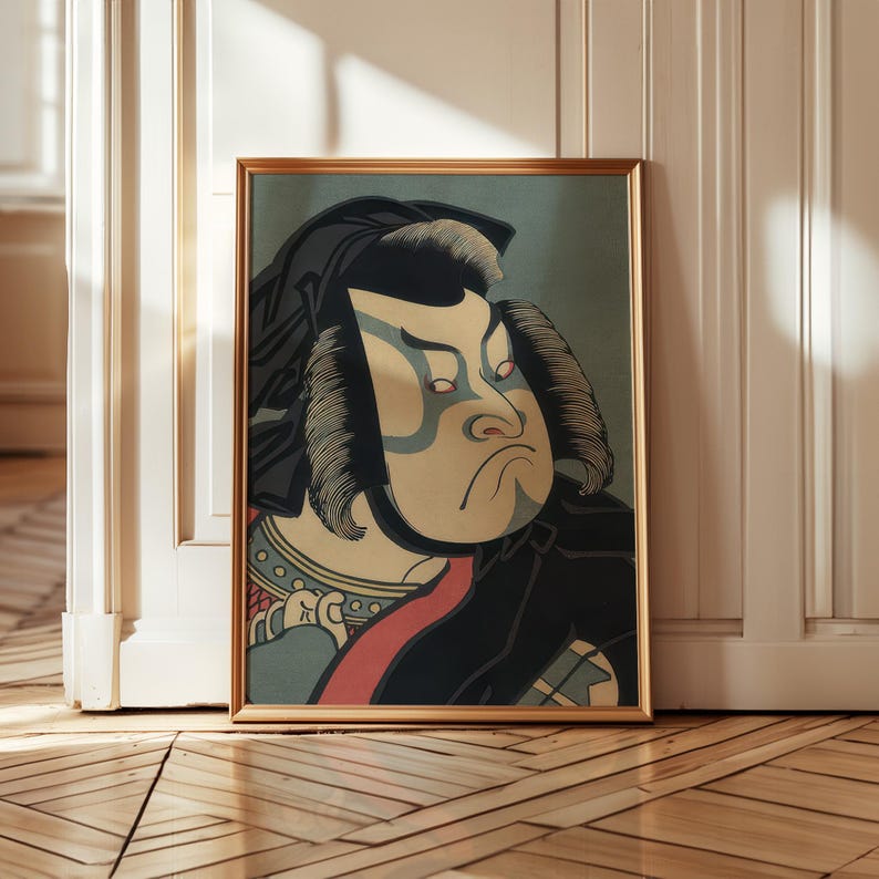 Kabuki Actor Portrait Poster, Japanese Ukiyo-e Wall Art, Traditional ...