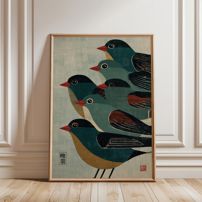 Sparrows Bird Poster - Etsy