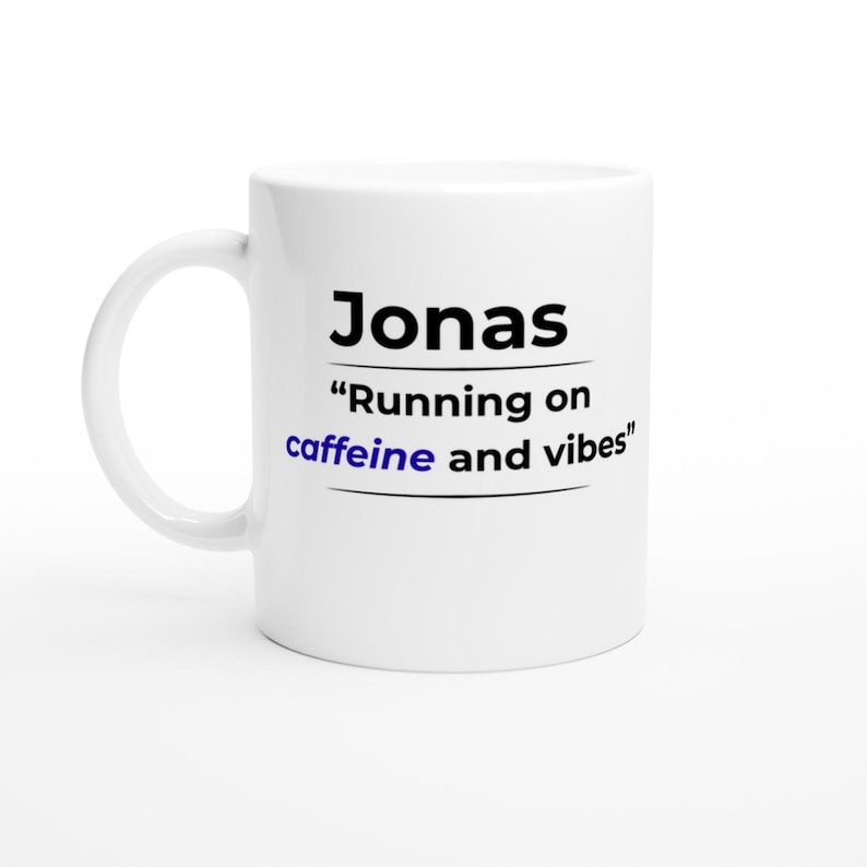 Jonas Mug – Minimalist Personalized Name Design – Custom Coffee Cup for ...