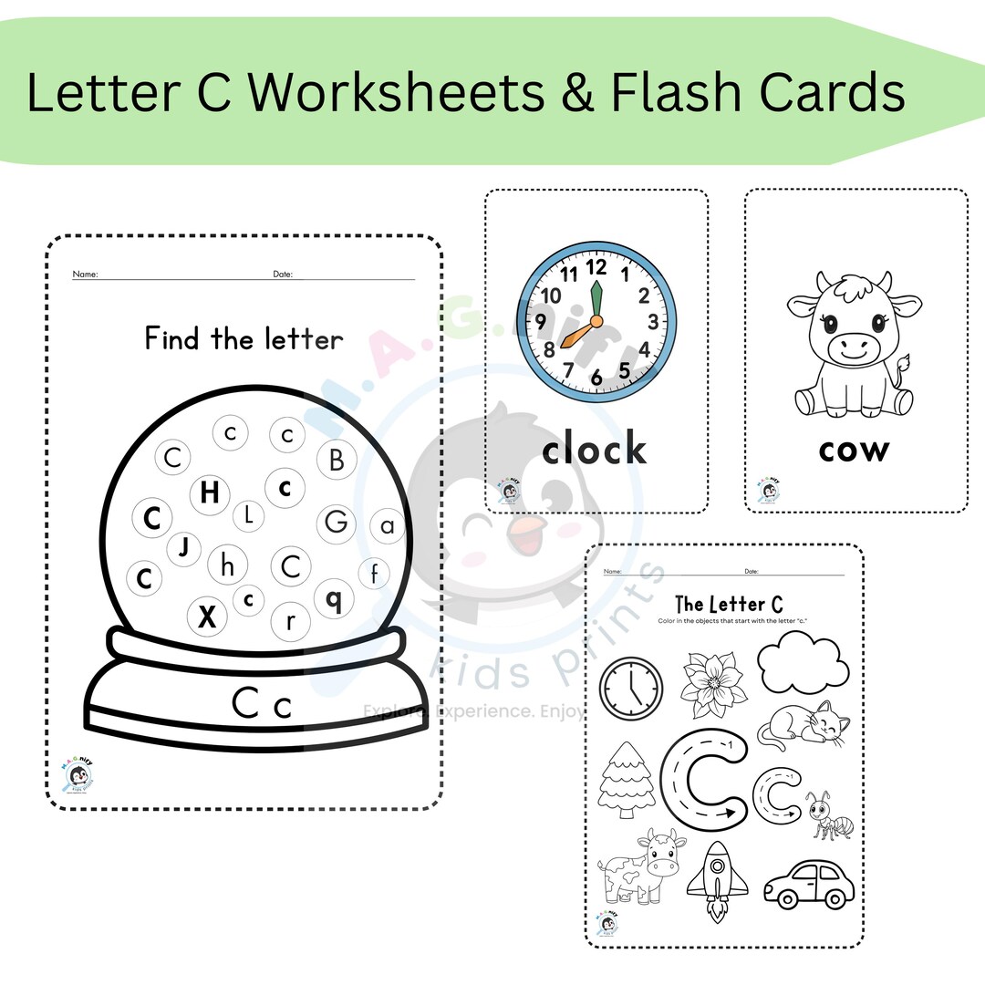 Letter C Worksheets and Flashcards | Preschool Learning (digital ...