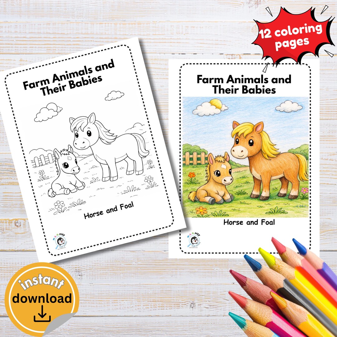 Farm Animals and Their Babies Coloring Pages | Preschool Printable for ...