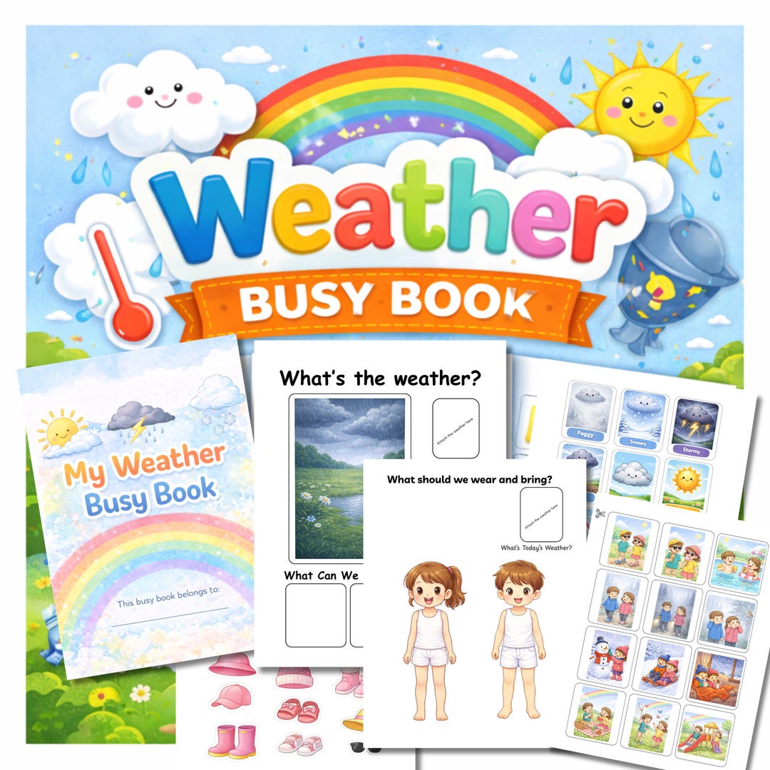 Weather Busy Book Printable | Preschool Learning Binder (PDF Download ...